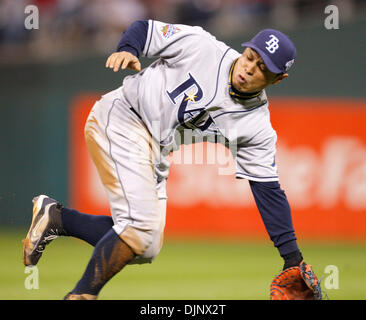 Tampa Bay Rays' Akinori Iwamura, of Japan, reacts after a first-inning ...