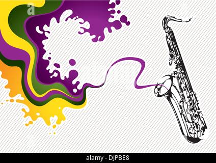 Designed psychedelic banner with saxophone Stock Vector Image & Art - Alamy