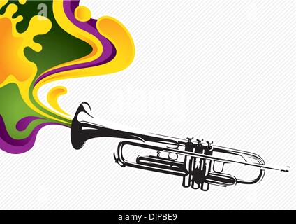 Designed psychedelic banner with trumpet Stock Vector Image & Art - Alamy