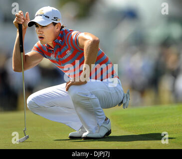 Camilo Villegas of Colombia in action during a practice round prior to ...