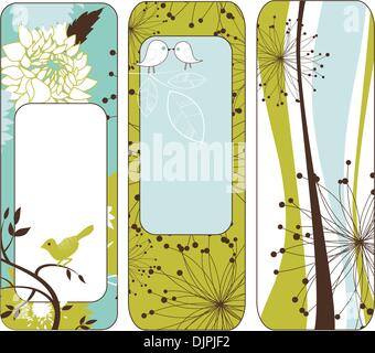 Natural scenery vertical banner set, nature landscape screensaver with ...