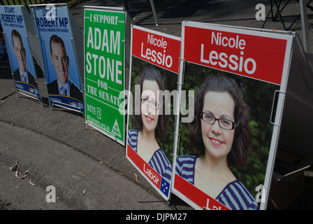 Election posters outside Helensvale High School as part of Australian ...