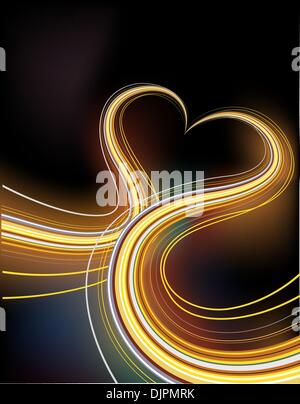 Vector illustrator of shiny lines crossing each other on heart shape ...