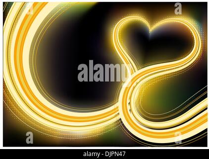 Vector illustrator of shiny lines crossing each other on heart shape ...