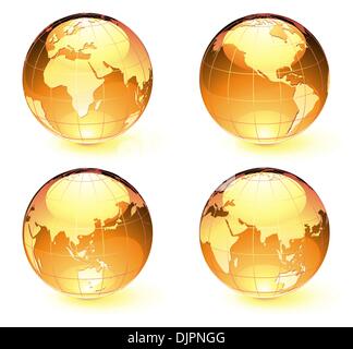 vector illustration of a globe with different angles Stock Vector Image ...
