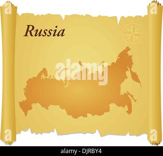 Russia map, folded paper with Russia map. Vector illustration Stock ...