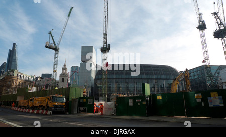 Bloomberg Place construction site on Queen Victoria Street in the City ...