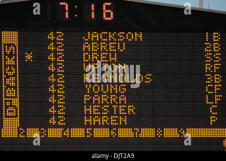 The Dodgers scoreboard at Dodger Stadium in Los Angeles Stock Photo - Alamy