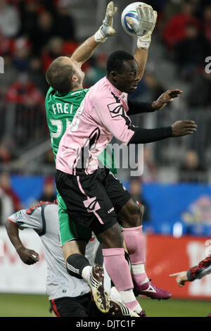 Toronto FC goalkeeper Stefan Frei warms up prior to a match against D.C ...