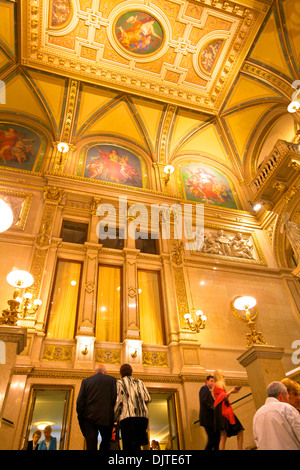 Grand Staircase to the Vienna State Opera. The opulent marble foyer and ...