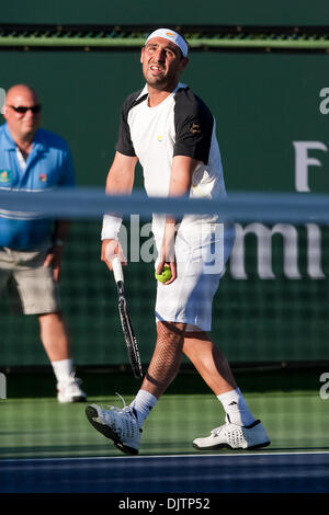 Tommy Robredo (ESP) prepares to serve against Marcos Baghdatis (CYP) at ...
