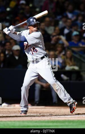 Milwaukee Brewers left fielder Jackson Chourio looks on during the ...