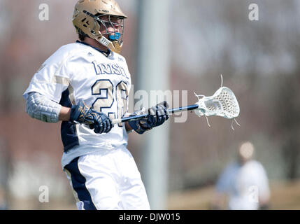 Notre Dame Midfielder Zach Brenneman (28) in game action between the ...
