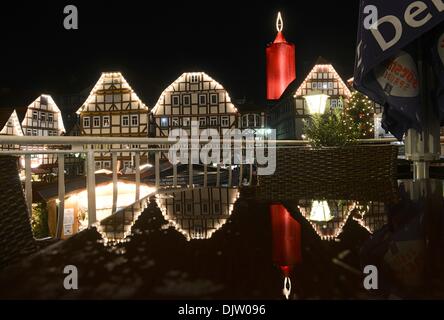 Schlitz, Germany. 30th Nov, 2013. The tallest candle of the world is ...
