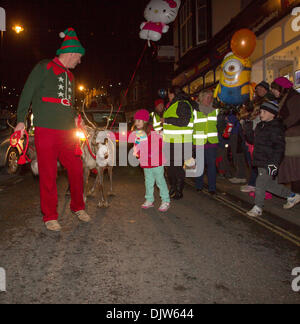 Windermere, England, UK. 30th November 2013. Santa switches on ...