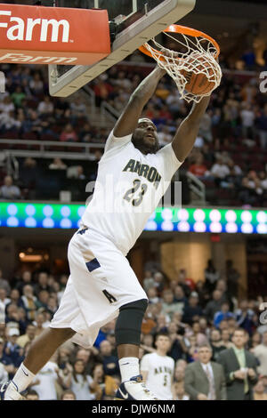 12 March 2010: Akron Zips Brett McKnight (23) with a slam dunk during ...