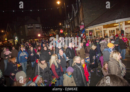 30th November 2013 Windermere England UK Santa switches on Christmas ...