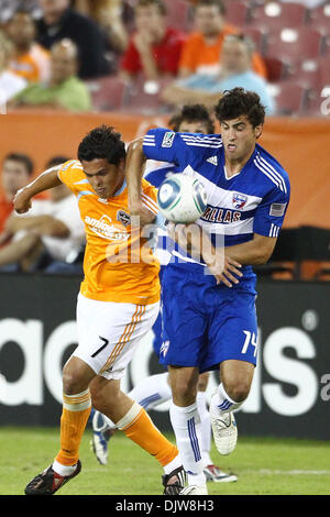 Luis Landin (#7) Forward for the Houston Dynamo dribbles the ball alone ...