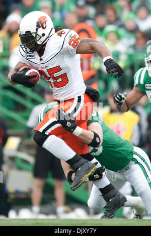 Saskatchewan Roughriders running back Jamal Morrow (25) runs the ...
