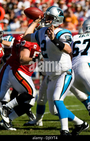 Carolina Panthers' Jimmy Clausen (2) passes the ball during an NFL ...