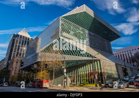 Public library Seattle Central Library interior ground floor main ...