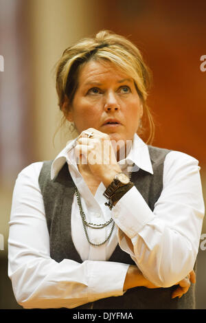 Vanderbilt head coach Melanie Balcomb yells to her team in the first ...