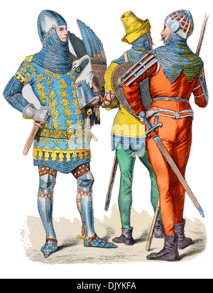 Early 14th Century XIV 1300s Germany Nobles and Knights (Left to right ...