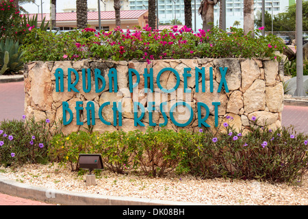 Sign in front of the Divi Phoenix Beach Resort Aruba Stock Photo - Alamy