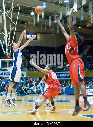 Haley Peters #33 of Duke shoots over Shawnice Wilson #40 of Miami ...