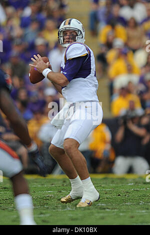 LSU quarterback Jarrett Lee (12) works against Alabama during the first ...