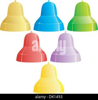 Christmas Bells with Ornament Colored Illustration Stock Vector Image ...