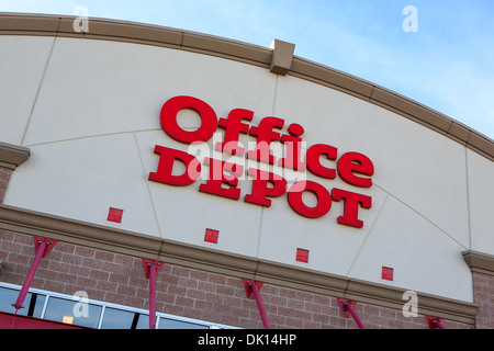 The front sign of an Office Depot store in Aurora Colorado USA Stock ...