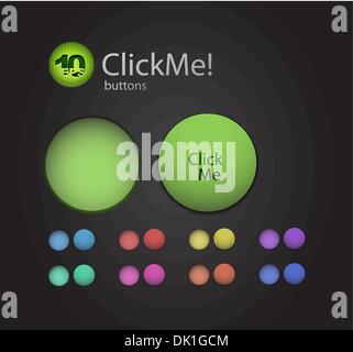 Start button and pressed button. Button on/off. Vector illustration ...