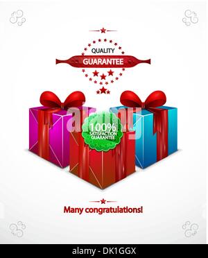 Promo poster with color gift boxes. Vector Stock Vector Image & Art - Alamy