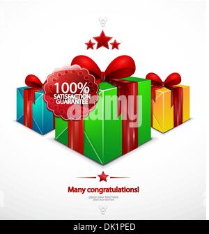 Promo poster with color gift boxes. Vector Stock Vector Image & Art - Alamy