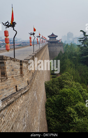 Smog Xian City Wall, Xian, China Stock Photo - Alamy
