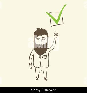 businessman figure with check symbols line style icon vector ...