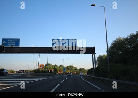 M4 Motorway Blue Sign and Junction South Wales Stock Photo - Alamy