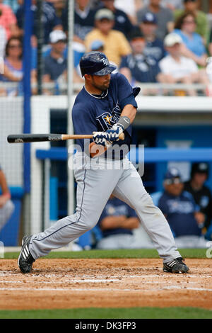Tampa Bay Rays catcher Nevin Ashley takes batting practice as pitchers ...