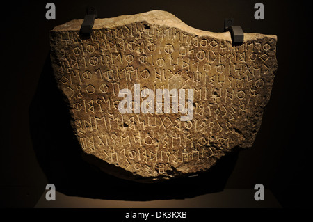 Pre-Islam. Funerary stele with an Old South Arabian inscription. Late ...