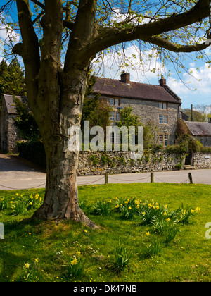 Tissington village in spring near Ashbourne in the Peak District ...
