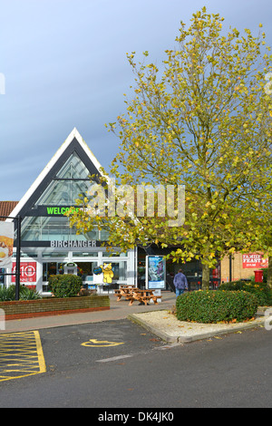 A Welcome Break sign at Birchanger motorway services on the M11 with ...