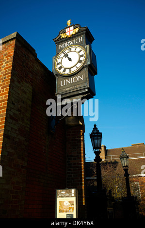 Norwich Union clock in Surrey Street in Norwich, Norfolk, UK Stock ...
