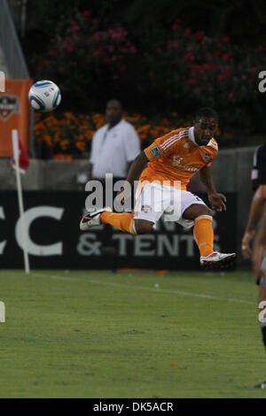 Corey Ashe (#26) Midfielder for the Houston Dynamo concentrates on ...