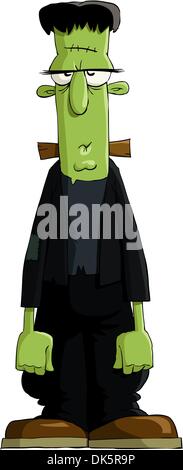Cute cartoon frankenstein's monster character with stitches smiling and ...