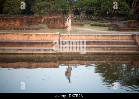 The sacred bathing pool known as Puskarni. It is believed that Maya ...