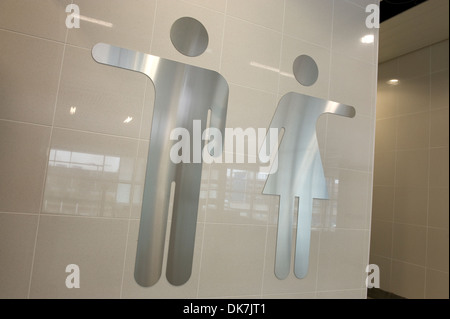 Modern toilet signs in Portsmouth International Port Terminal building ...