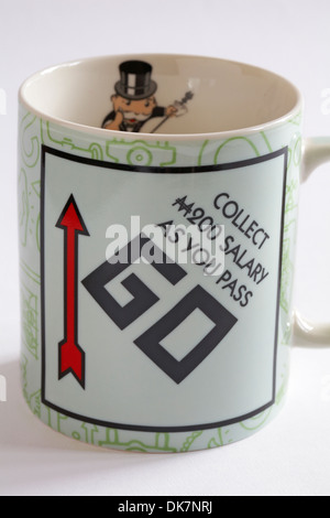Monopoly fine china mug - Go to jail set on white background Stock ...