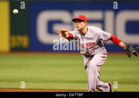 Cincinnati Reds' Joey Votto tosses his bat after drawing a walk during ...
