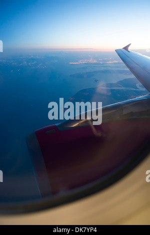 Night view Out Of Airplane Window Stock Photo - Alamy